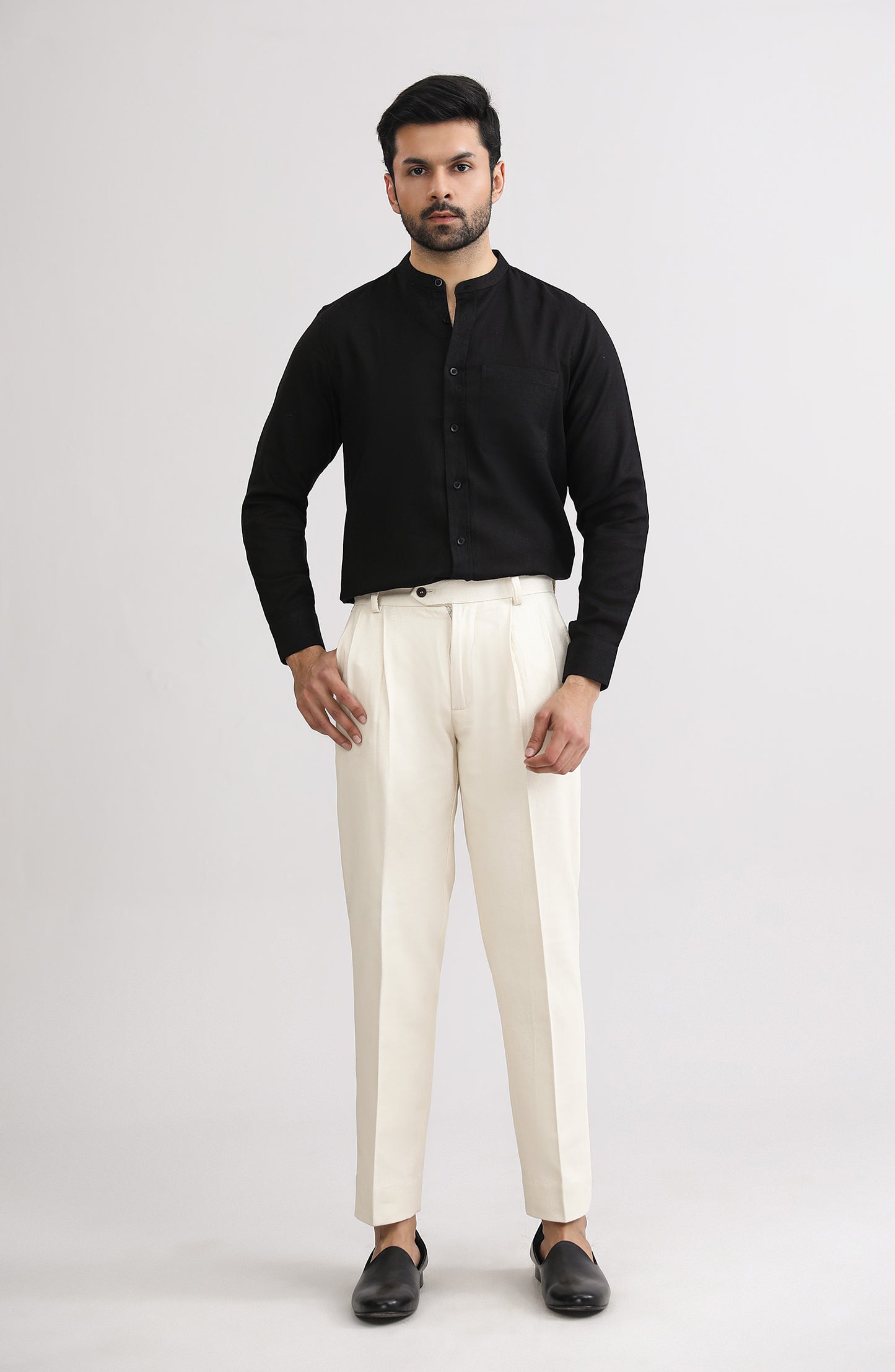 Band Collar Shirt - SMSH200A425 – Sefam Pvt. Ltd.